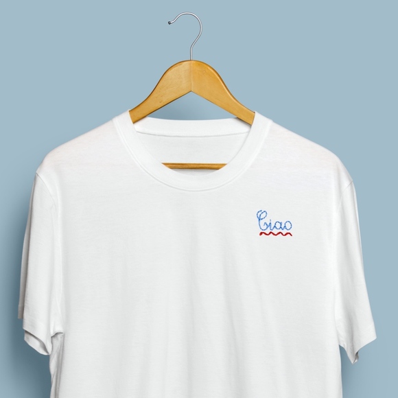 Sttch | Tops | Handmade Embroidered Caio Tee | Poshmark